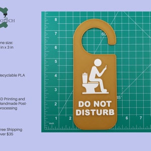 3D Printed Bathroom do Not Disturb Door Hanger by Cobotech, Home ...