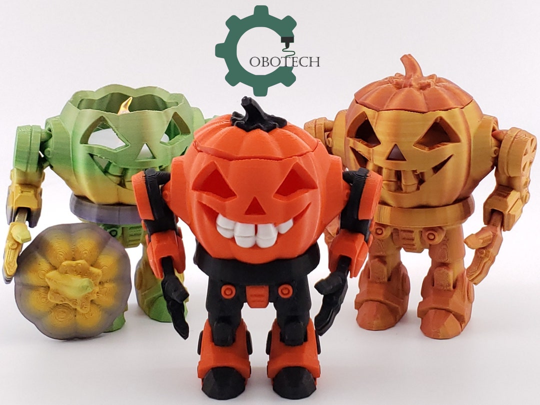 Halloween Pumpkin Robot, 3D Print Articulated Robo-pumpkin by Cobotech ...