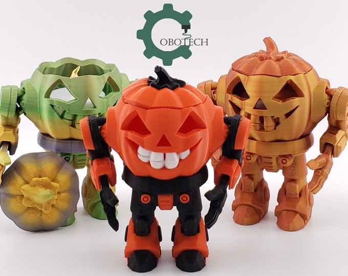 Halloween Pumpkin Robot, 3D Print Articulated Robo-pumpkin by Cobotech ...