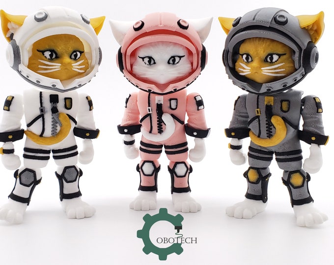 3D Print Articulated Cat Astronaut by Cobotech, Articulated Catronaut ...