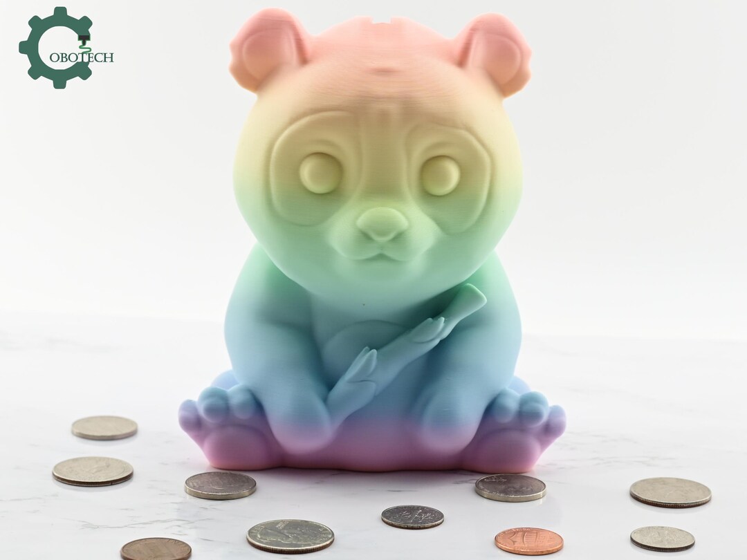 3D Printed Panda Piggy Bank, Cute Panda Coin Storage Bank, Cute Piggy ...