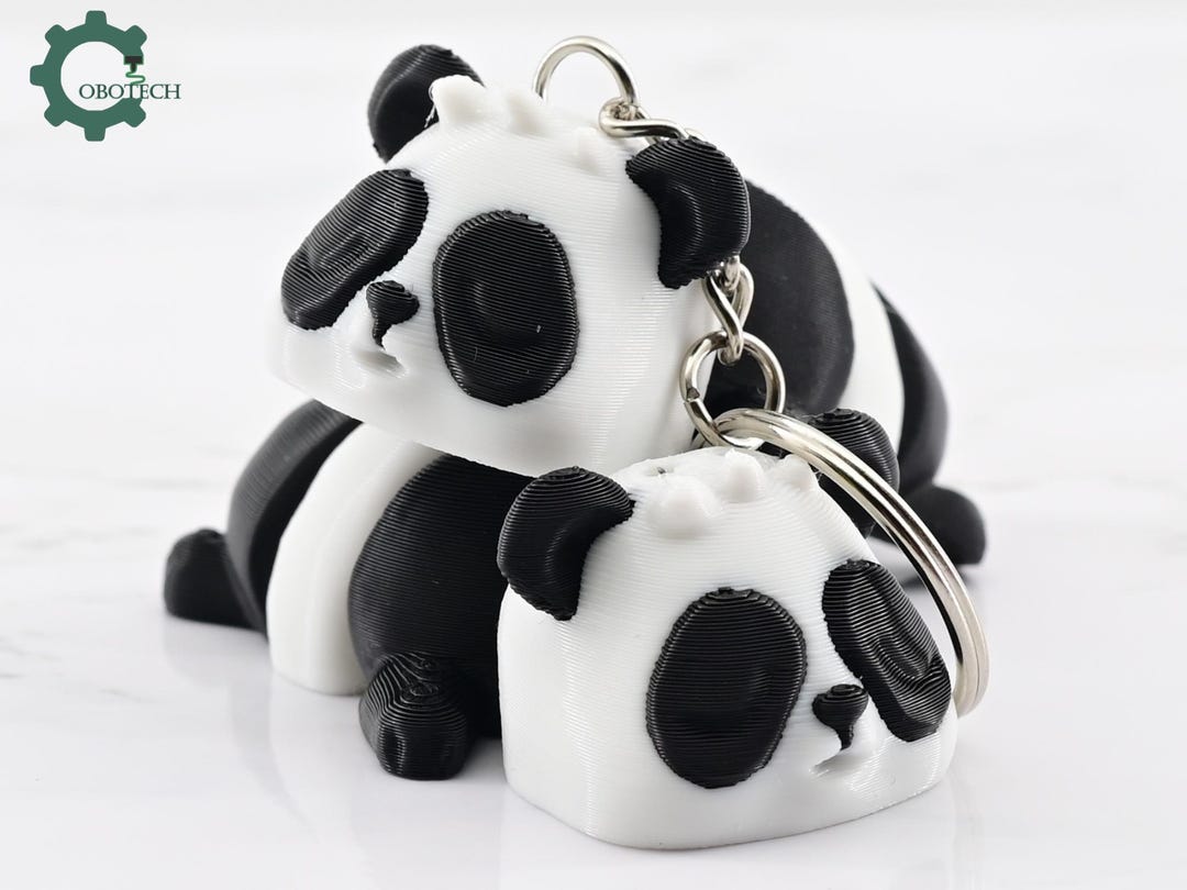 3D Printed Napping Panda Keychain - Cute Articulated 3D Print Gift ...