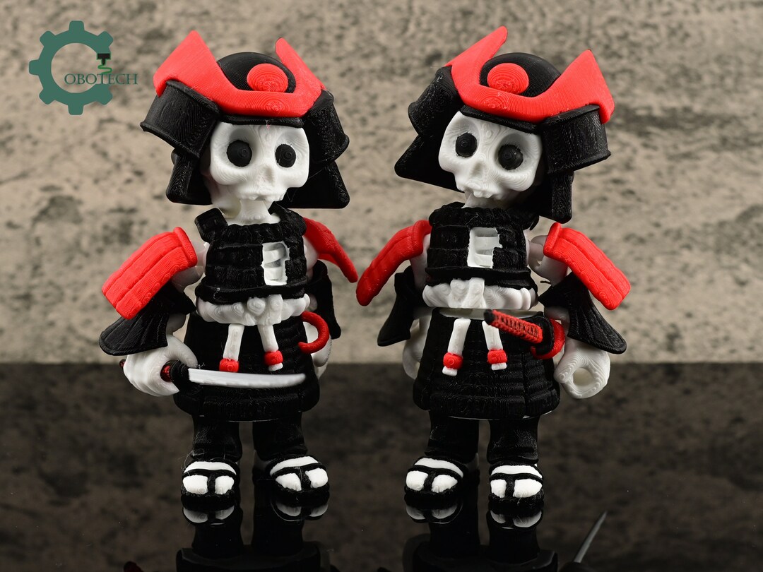 3D Print Articulated Bone Samurai by Cobotech, Skelly Samurai, Skeleton ...