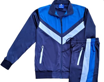 Tracksuits Warm Full Zip Sports Wear 2 Tone Track Jacket & Track Pants ...