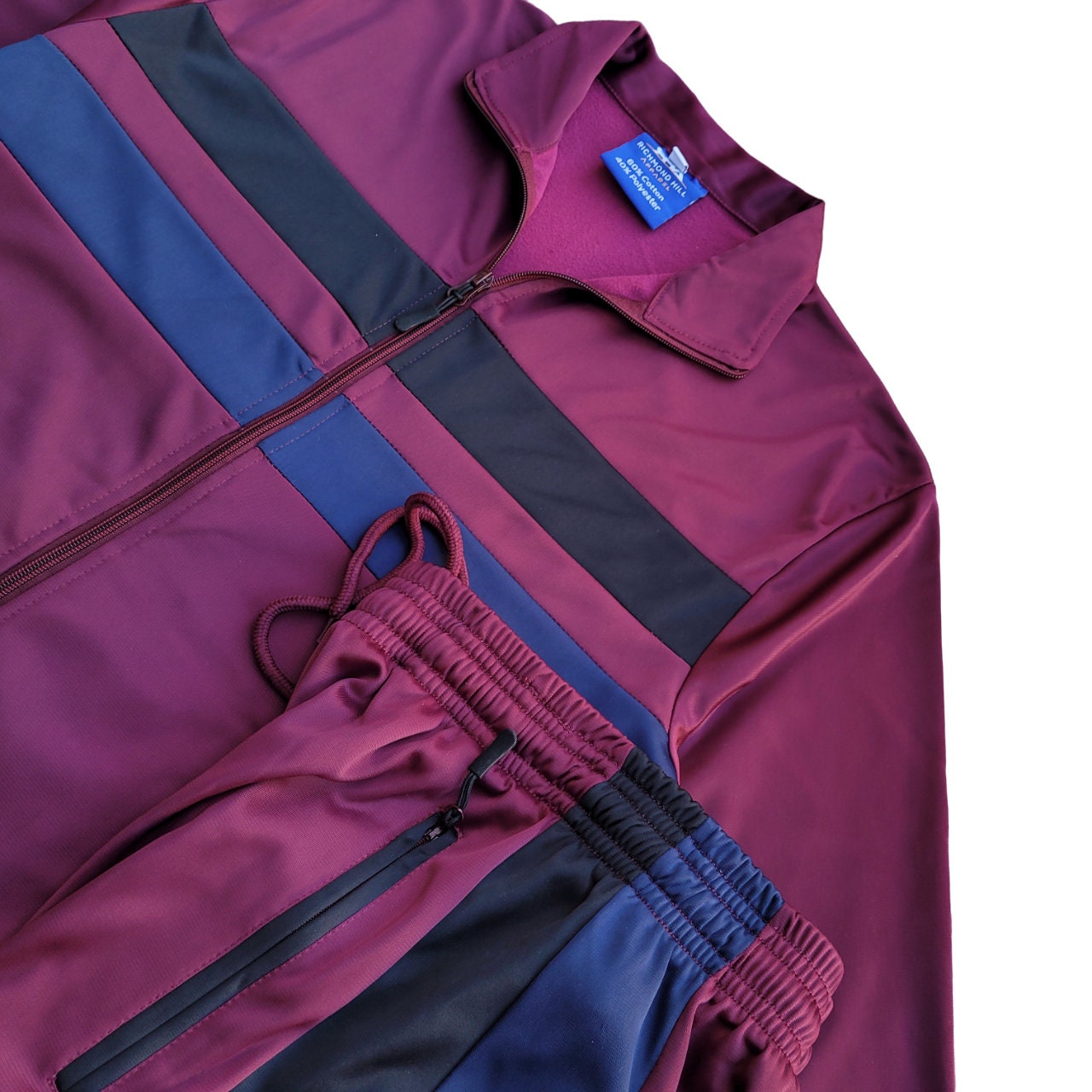 Men's Tracksuits Full Zip Sports Wear 2 Tone Track Jacket & Track Pants ...