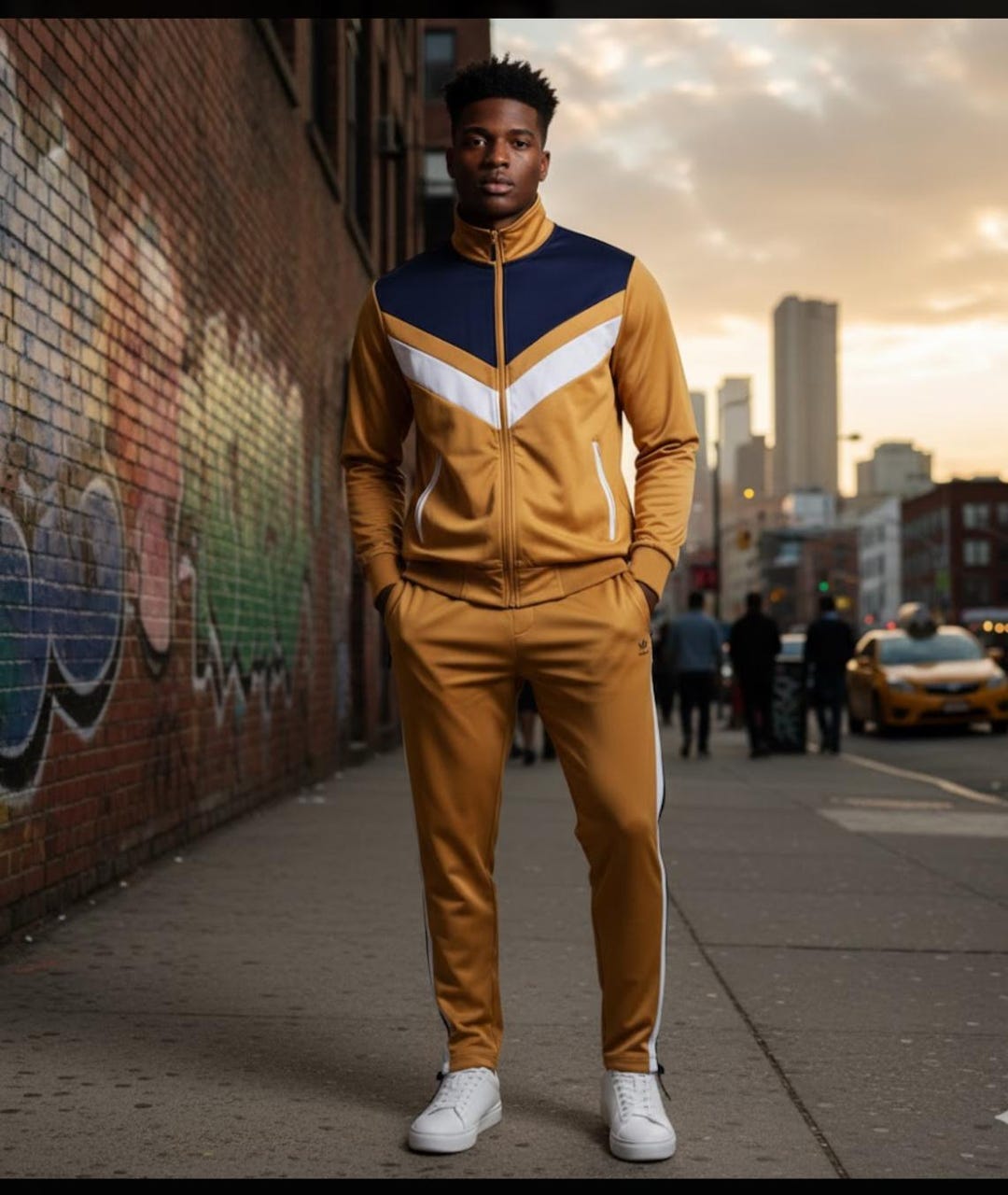 Tracksuits Warm Full Zip Sports Wear 2 Tone Track Jacket & Track Pants ...