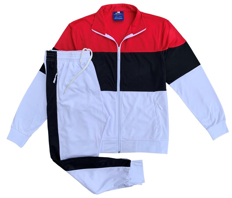 Men's Tracksuit Jogger Activewear Full Zip Warm Sports Set Casual Wear ...