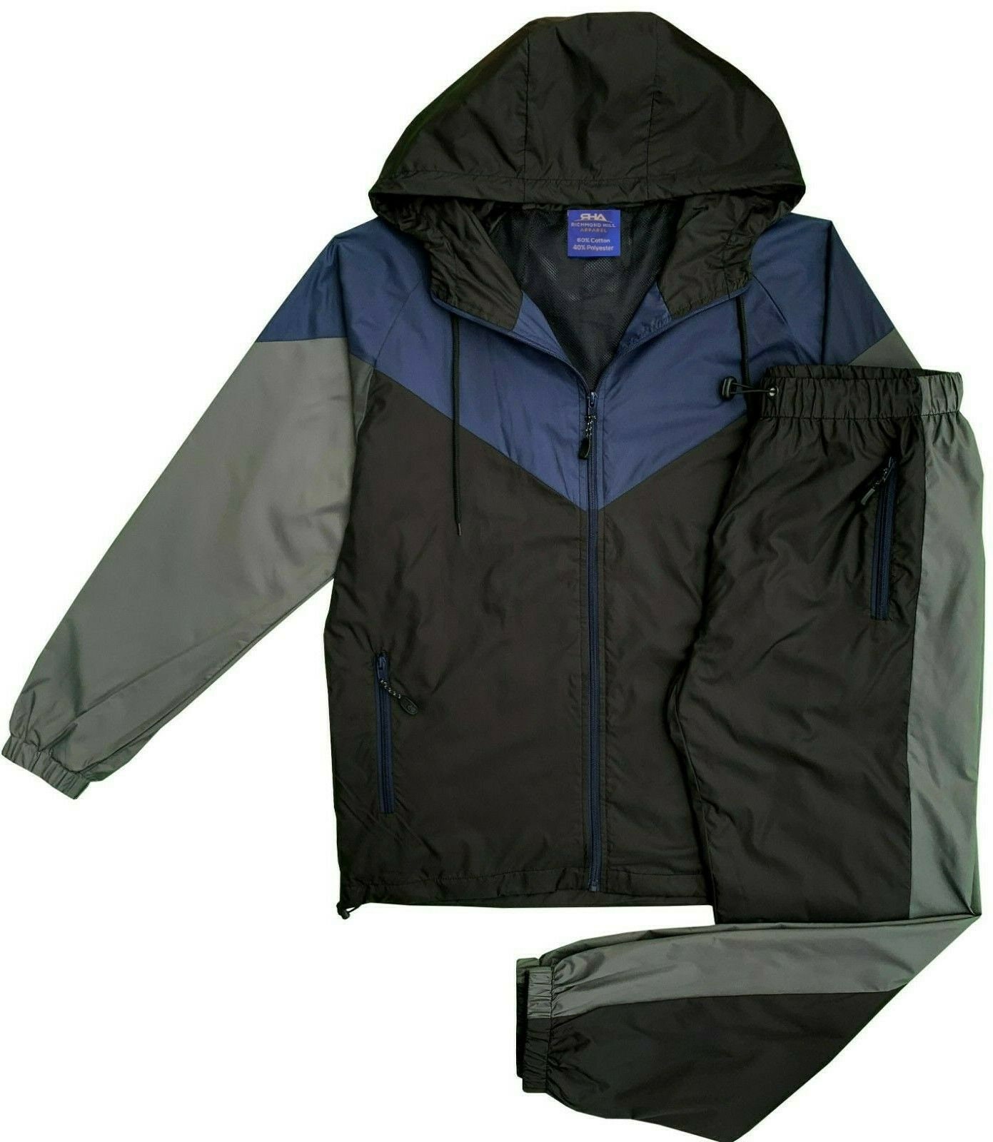 Men’s Lightweight Windbreaker Full Jogging Sweat Suit Casual Active ...