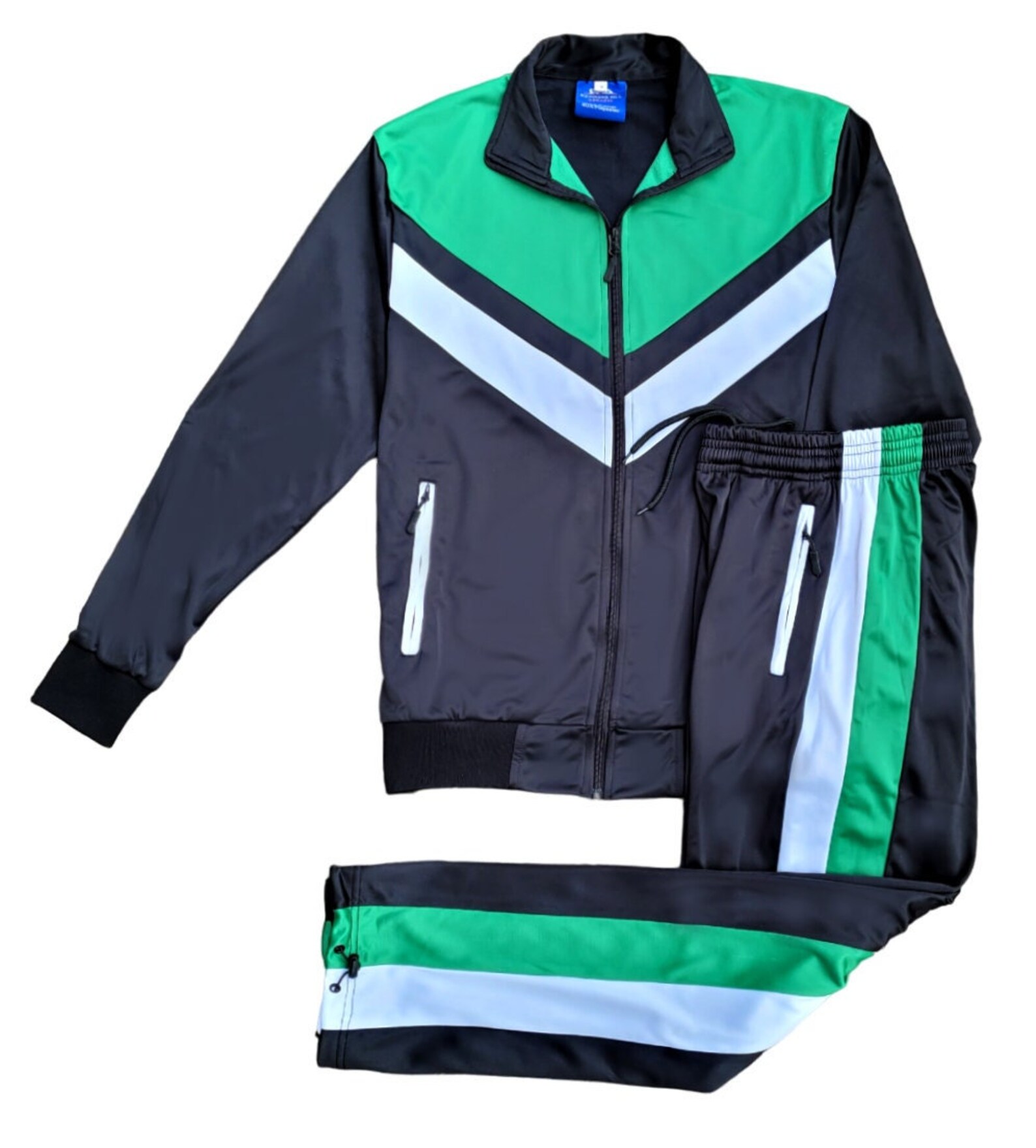 Men's Two-tone Tracksuit: Full Zip Jacket & Jogger Set - Etsy