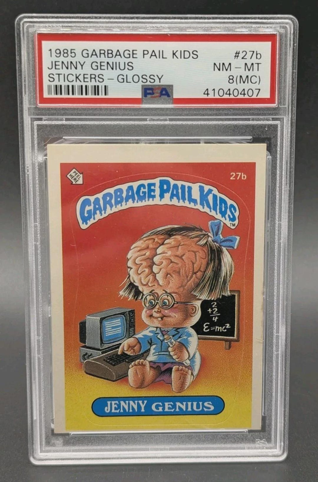 Garbage Pail Kids Series 1 *jenny Genius* 27b Glossy Card PSA 8(miscut ...