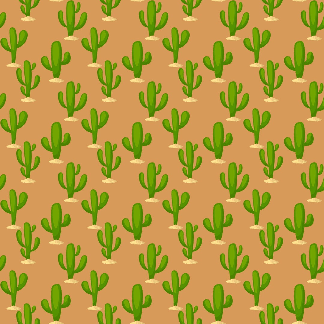 Desert Cactus Cacti Seamless Nature Pattern Design . Sublimation ...