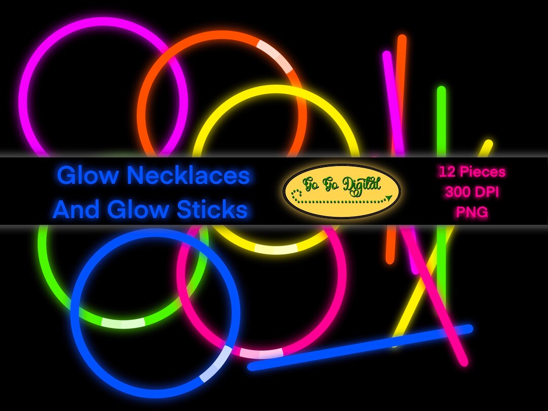 Glow Sticks PNG Necklaces Party Clipart Card Making Paper - Etsy