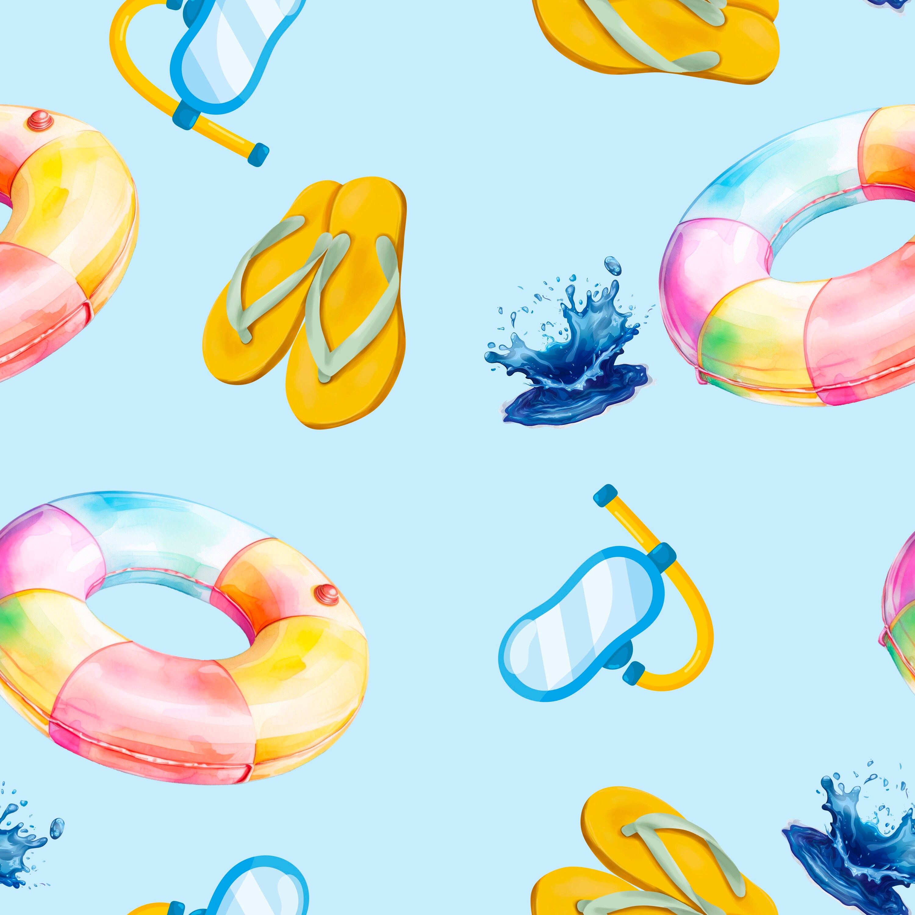 Swim Swimming Flip Flops Tubing Ocean Seamless Water Beach Nature ...