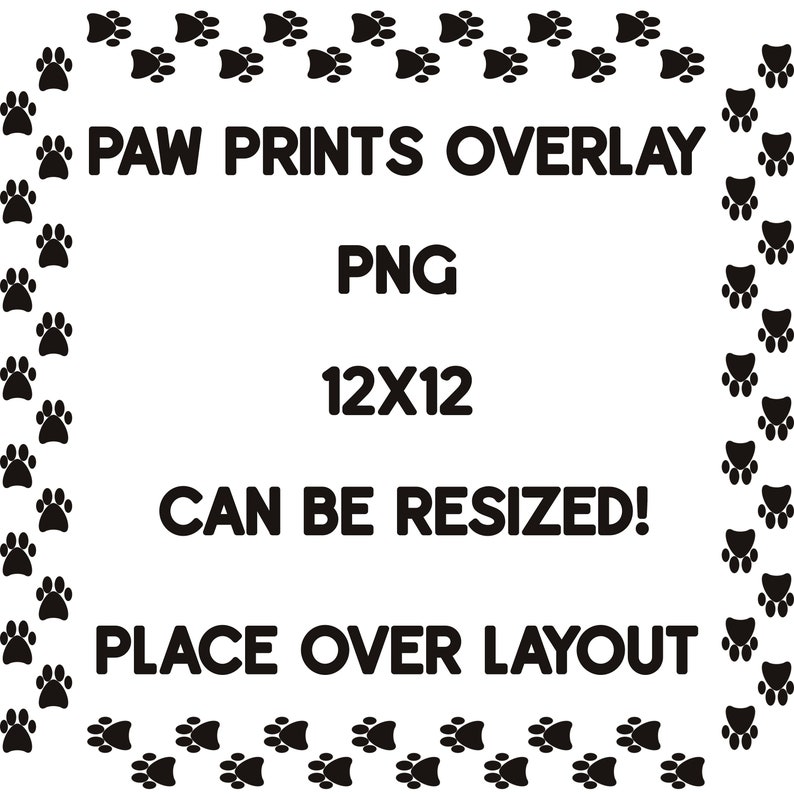 Overlay Black Paw Prints Cat Dog Pet Steps Walking Walk Border ...