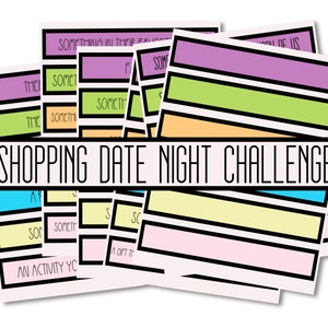 Couples Date Night Shopping Challenge Fun Game Group Family Partners - Etsy