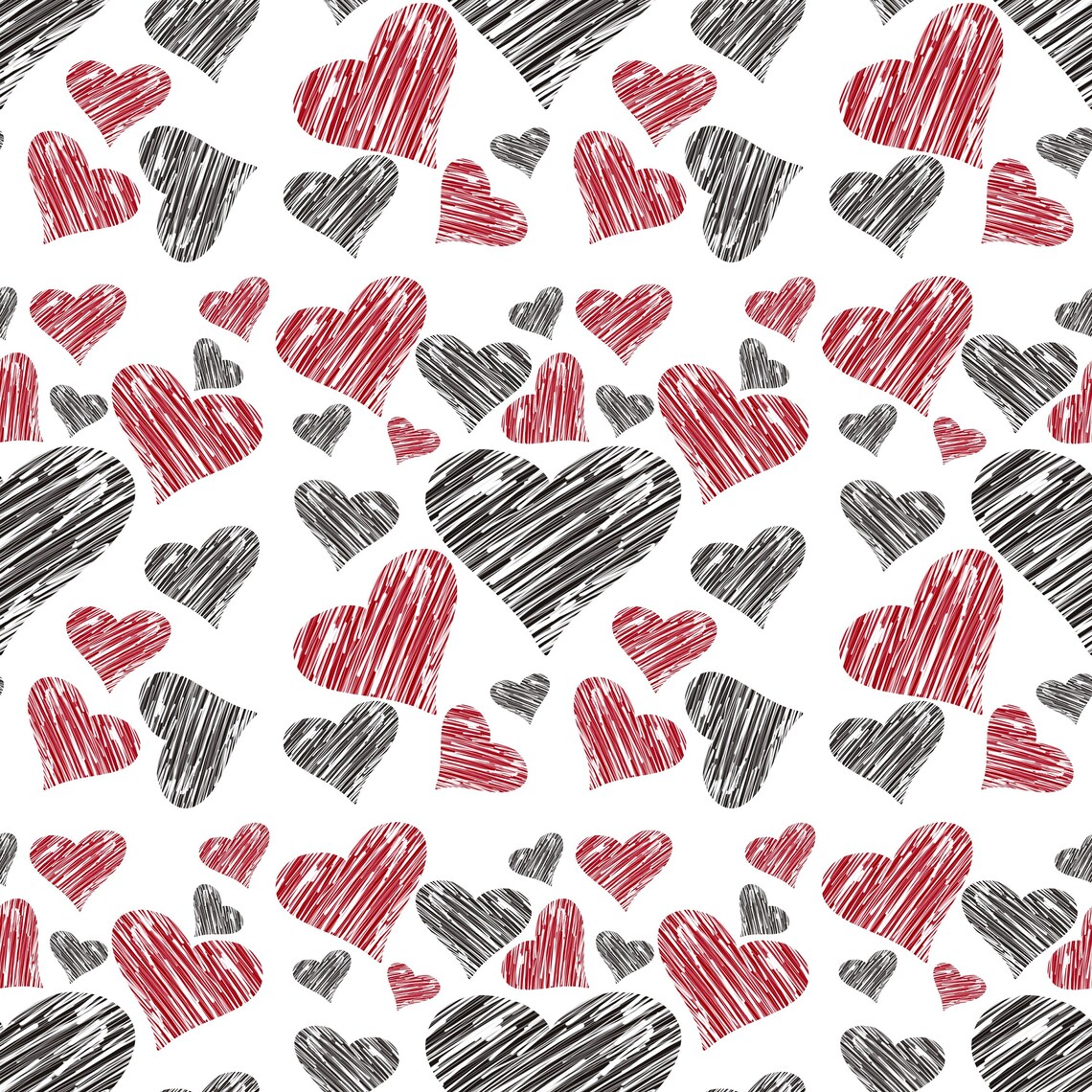 Heart Scribbles Love Valentines Day Romance Wedding Anniversary Pattern ...
