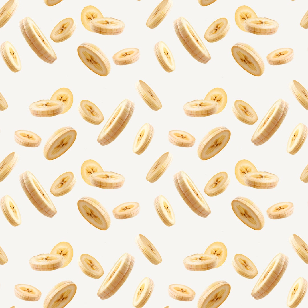 Banana Food Fruit Yellow Slippery Eat Background Yummy Cartoon Seamless ...