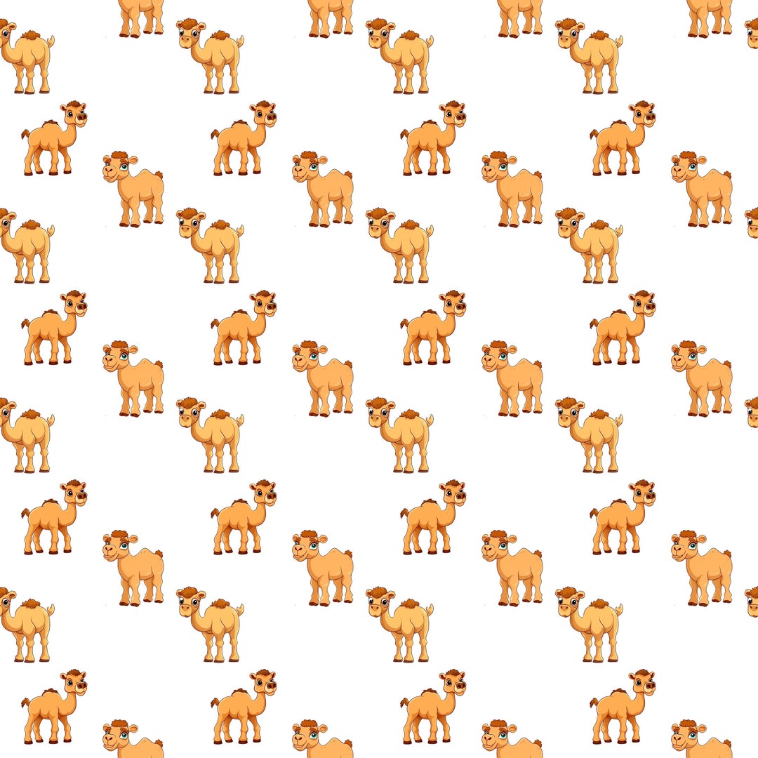 Desert Camel Seamless Nature Pattern Design . Sublimation Digital ...