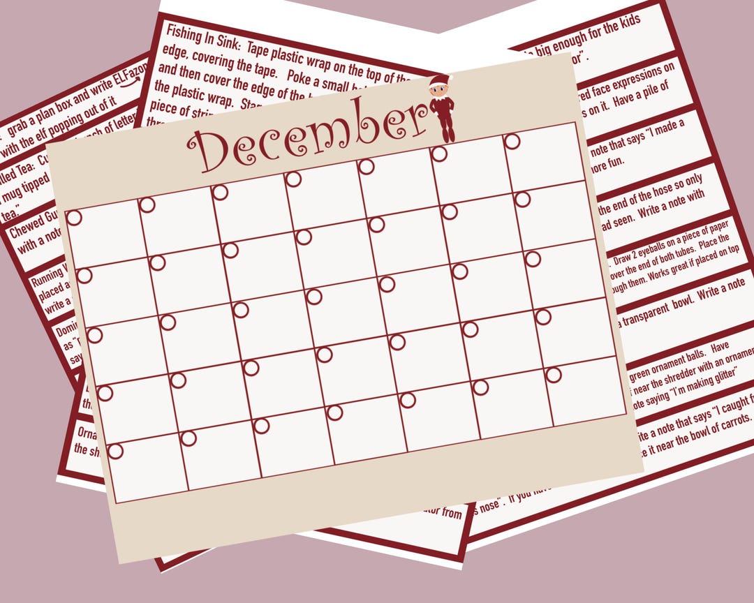 Mischief Elf Elves Christmas Digital Planner Ideas Shelf Printable ...