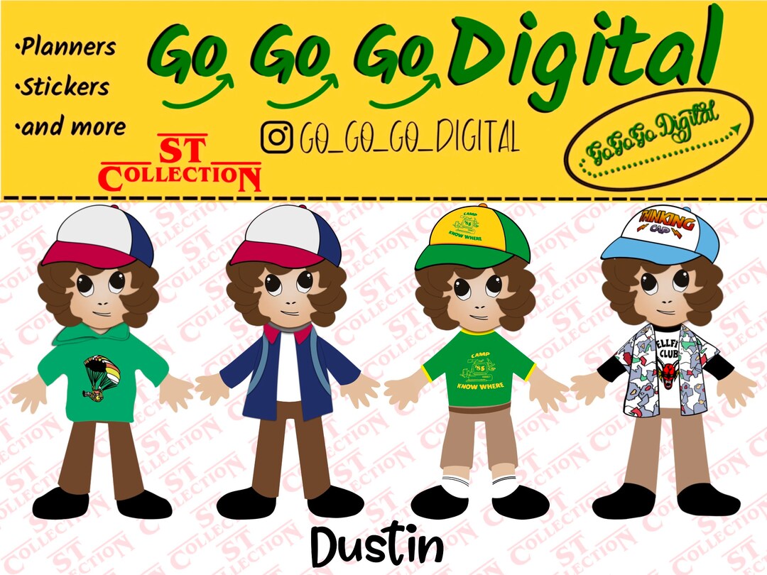 Stranger Dustin Henderson Things Stickers PNG Planner Clipart - Etsy