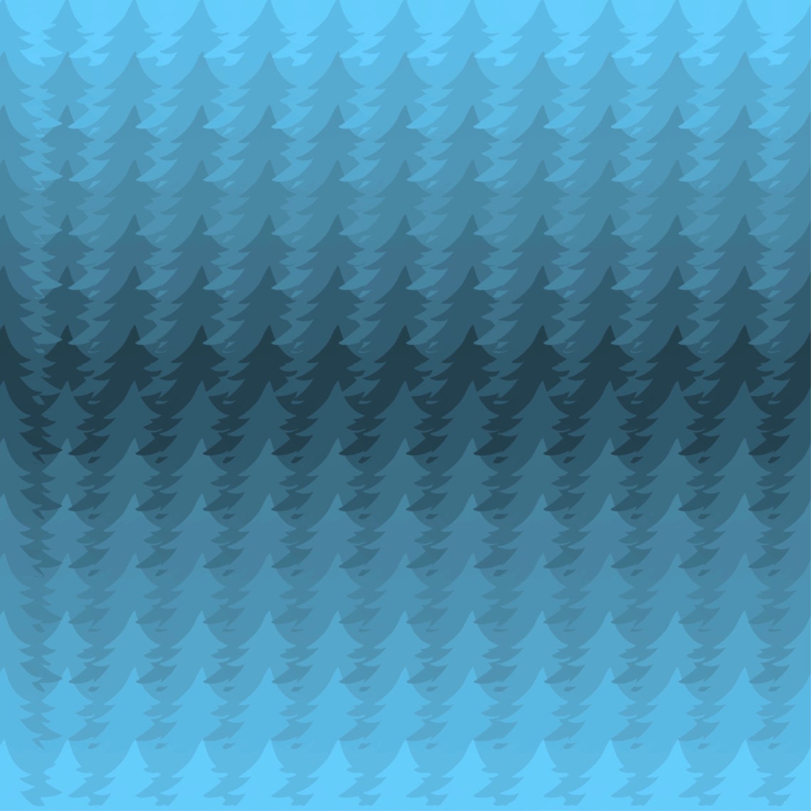 Blue Ombre Tree Forest Christmas Winter Cold Dark Night Shade Repeat ...