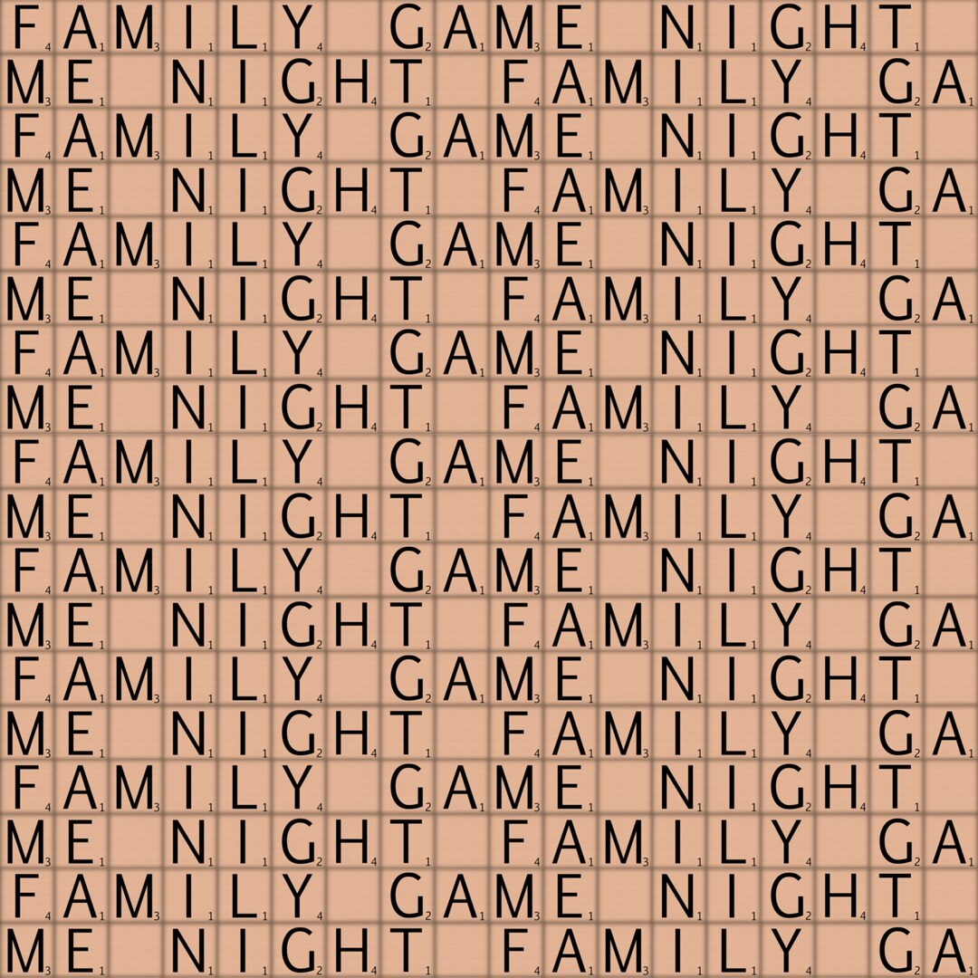 Family Game Night Friends Scrabble Tiles Seamless Pattern Design ...