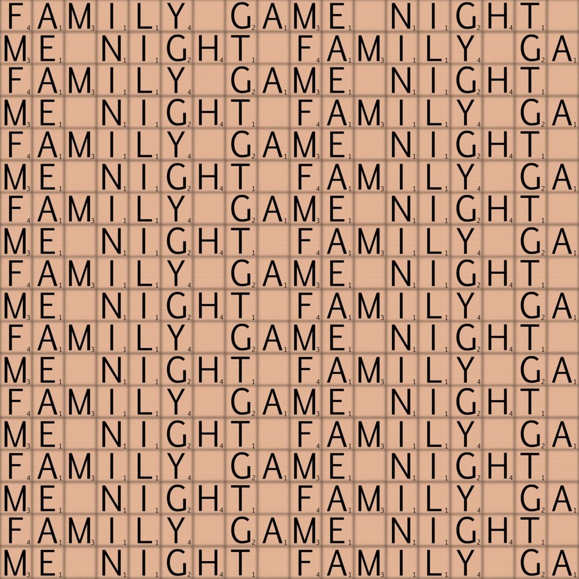 Family Game Night Friends Scrabble Tiles Seamless Pattern Design ...