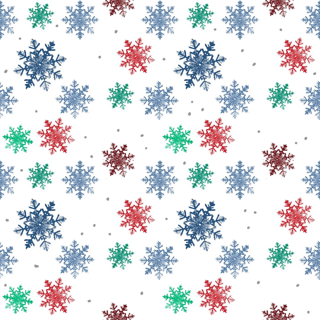 Color Snowflake Christmas Seamless Pattern Design Sublimation Digital ...