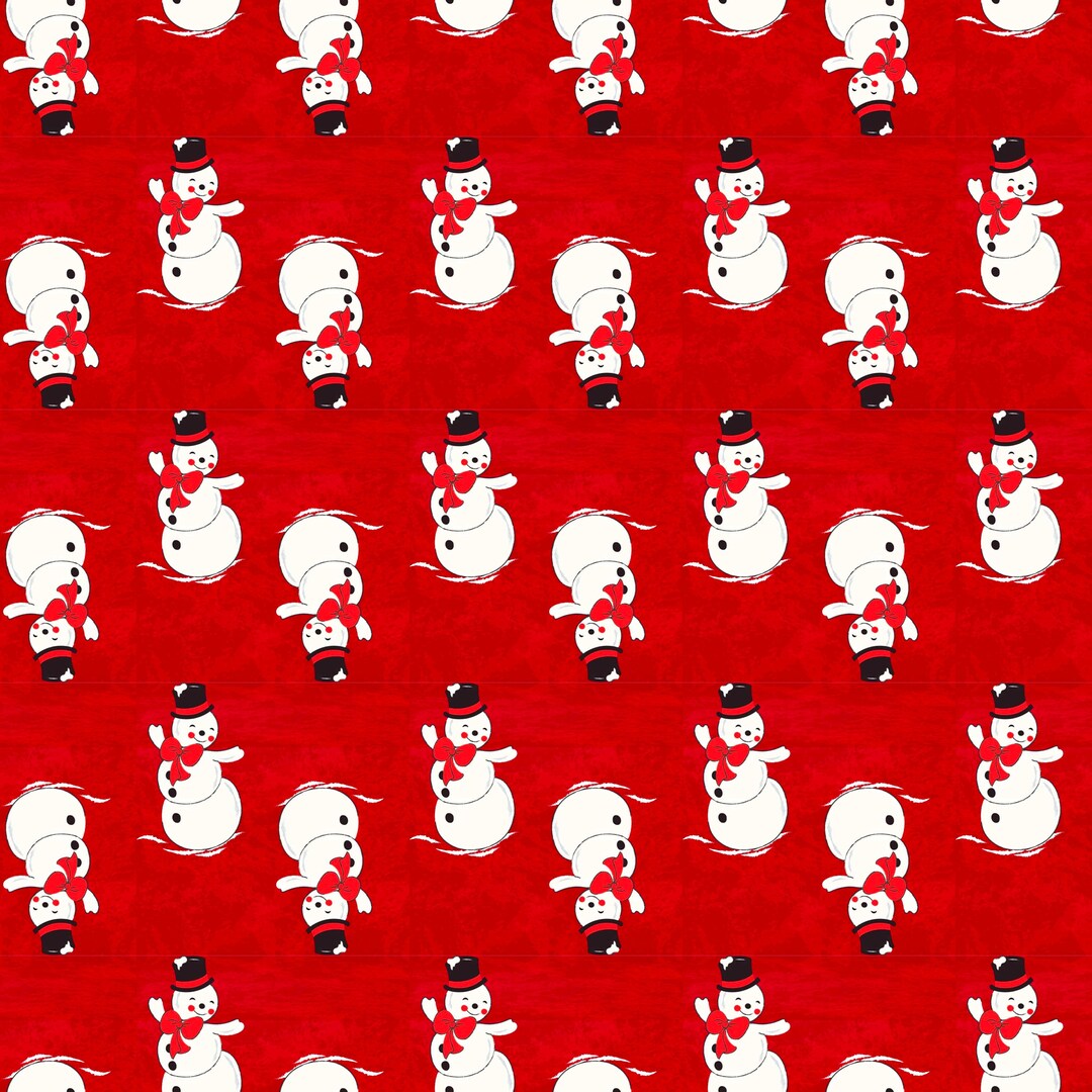 Vintage Snowman Winter Seamless Pattern Design Sublimation Digital ...