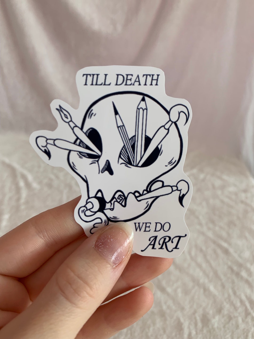 Till Death We Do Art Skull Sticker - Etsy