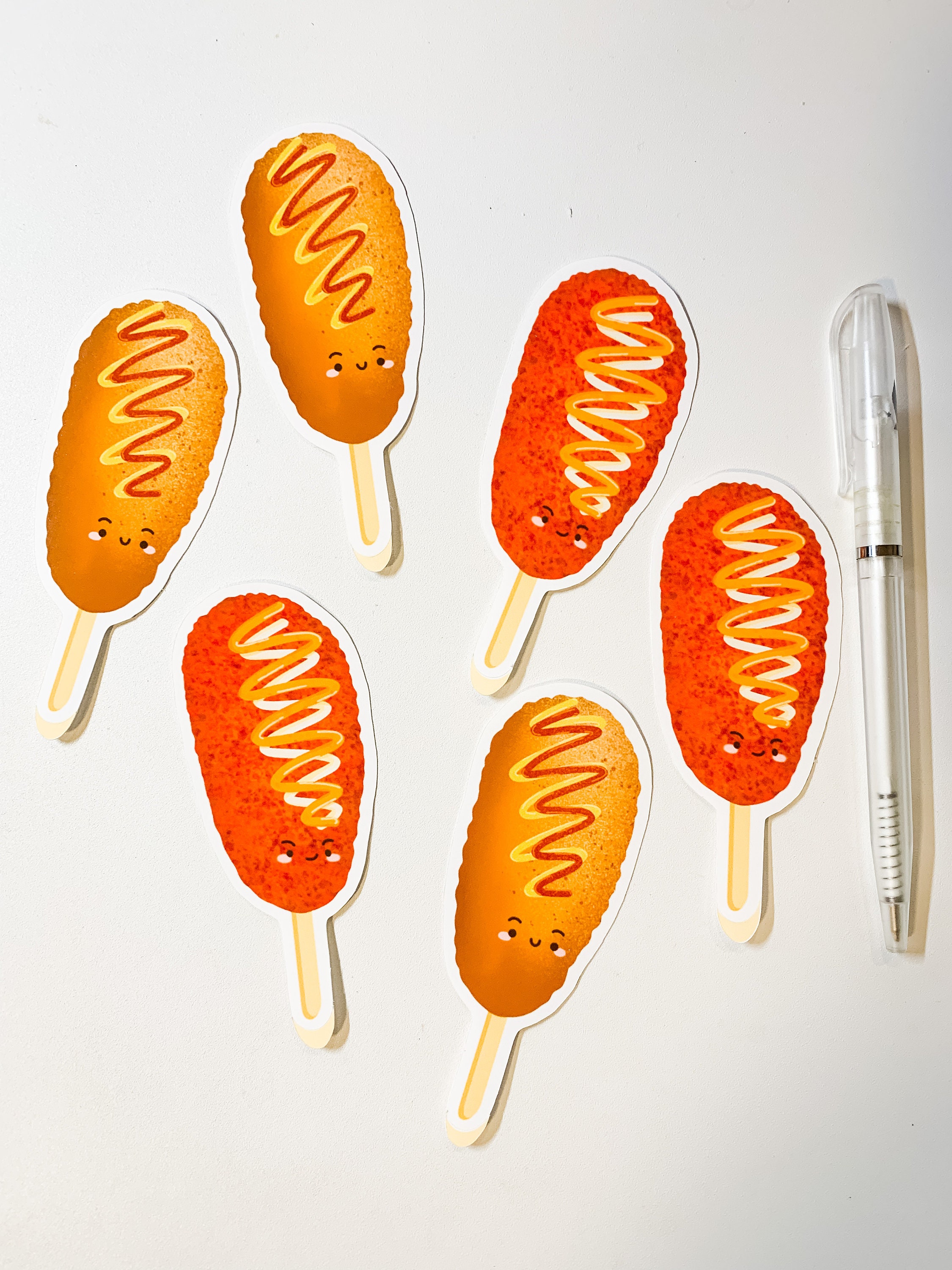 Korean Corn Dog Stickers set of 2 Cute Asian Street Food - Etsy