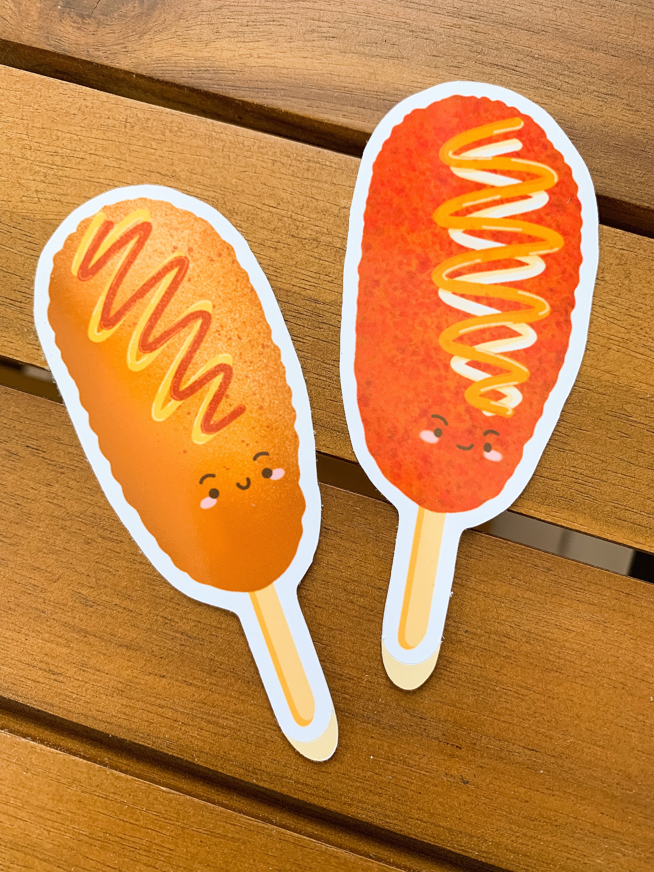 Korean Corn Dog Stickers set of 2 Cute Asian Street Food - Etsy