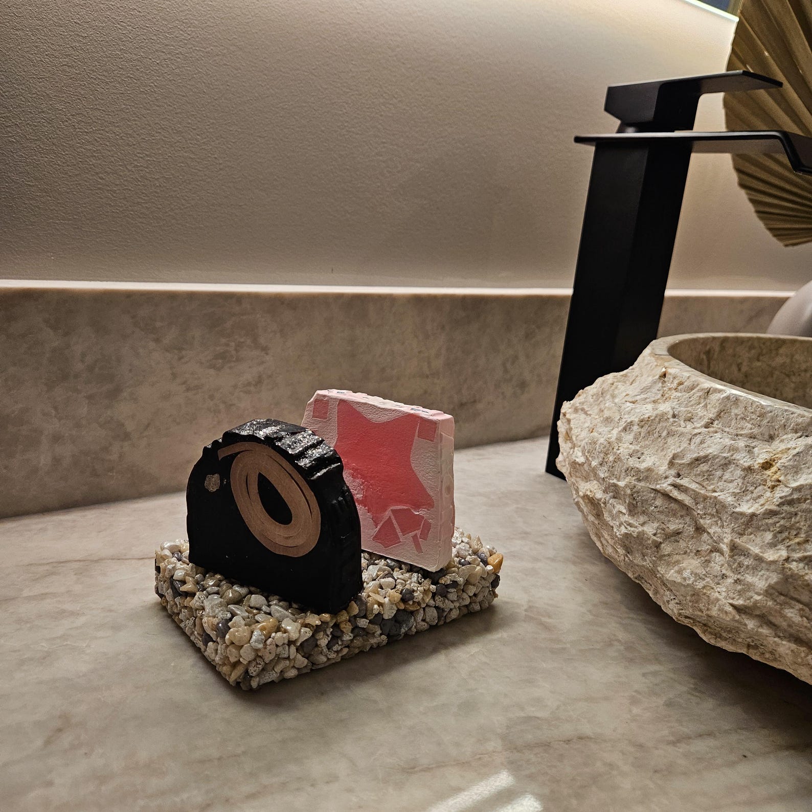 Handmade Pebble Soap Dish – Stone Resin, Modern Spa Decor - Etsy