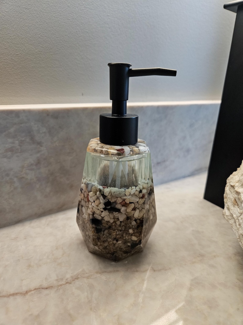 Pebble Rocks Soap Dispenser – Coastal Bathroom Decor - Etsy
