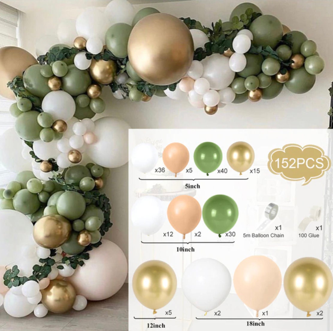 Blue Metallic Balloons Garland Kit Gold Confetti Balloon Arch - Etsy