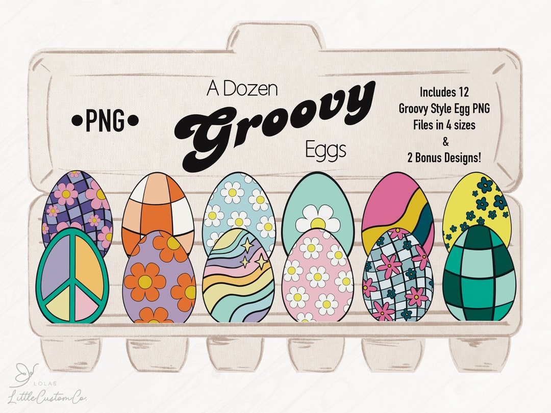 Groovy Easter Egg PNG Files | Retro Easter Egg PNG | Easter PNG Files ...