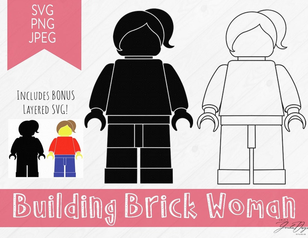 Building Brick Woman SVG Building Block Person Svg Toy Bricks Svg Block ...