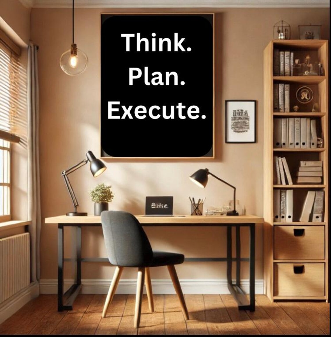 Think. Plan. Execute Print, Wall Art Poster Prints, Sleek Design ...