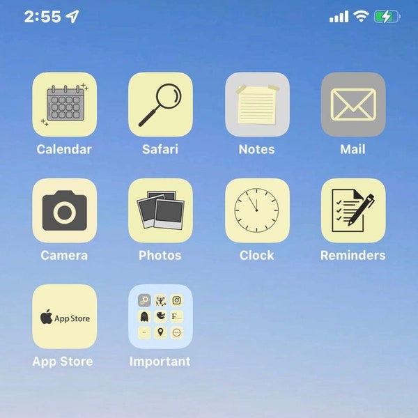 Yellow Aesthetic App Covers - Etsy