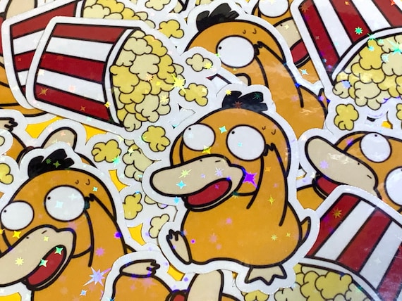 Psyduck & Popcorn Fanart Individual Vinyl Sticker Pokemon - Etsy