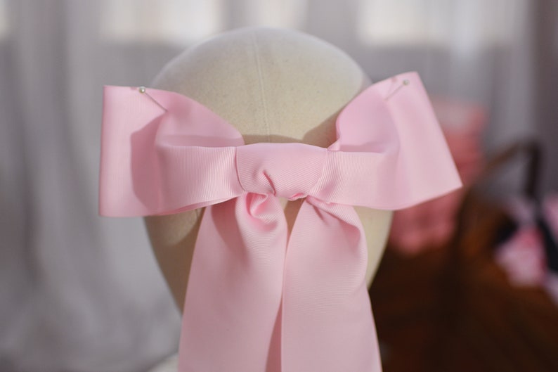 BALLET BOW - Pink Grosgrain Large Long Hair Bow Ribbon -* - Etsy
