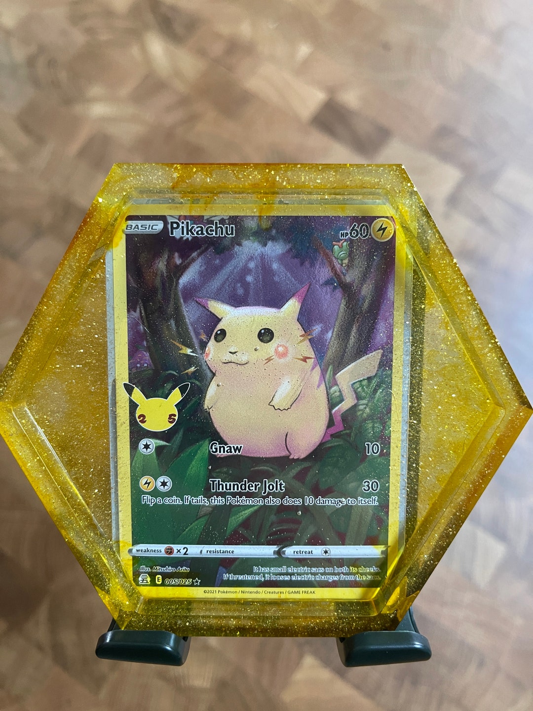 Pikachu Card Resin Glitter Coaster Chunkachu Lightning Glitter Cold ...