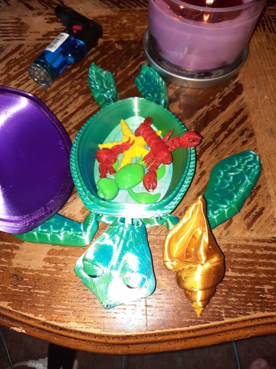 Flexi Turtle Box With Mini Sea Creatures - Etsy