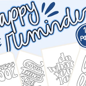 Positive Reminders Digital Coloring Pages /instant Download - Etsy