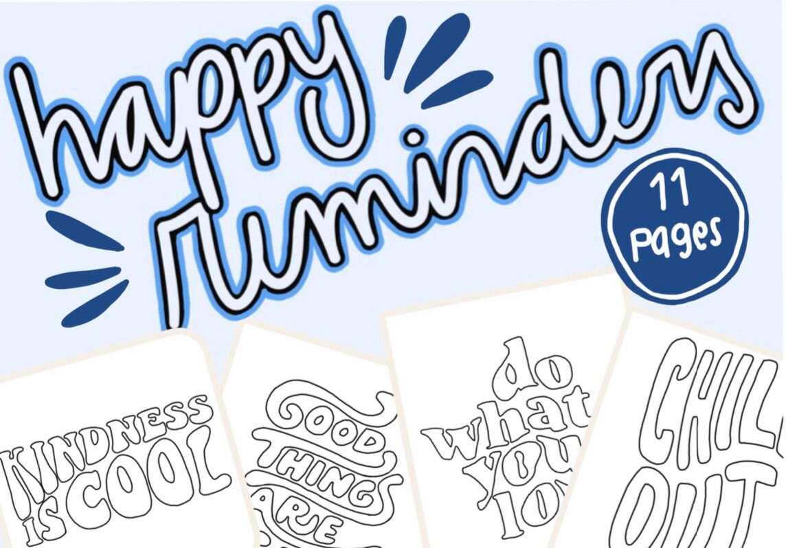 Positive Reminders Digital Coloring Pages /instant Download - Etsy