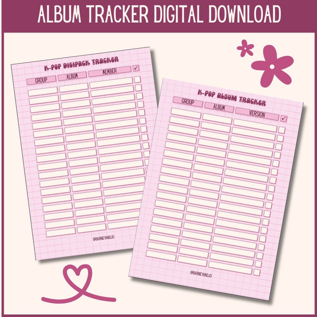 K-pop Album & Digipack Tracker File - Etsy