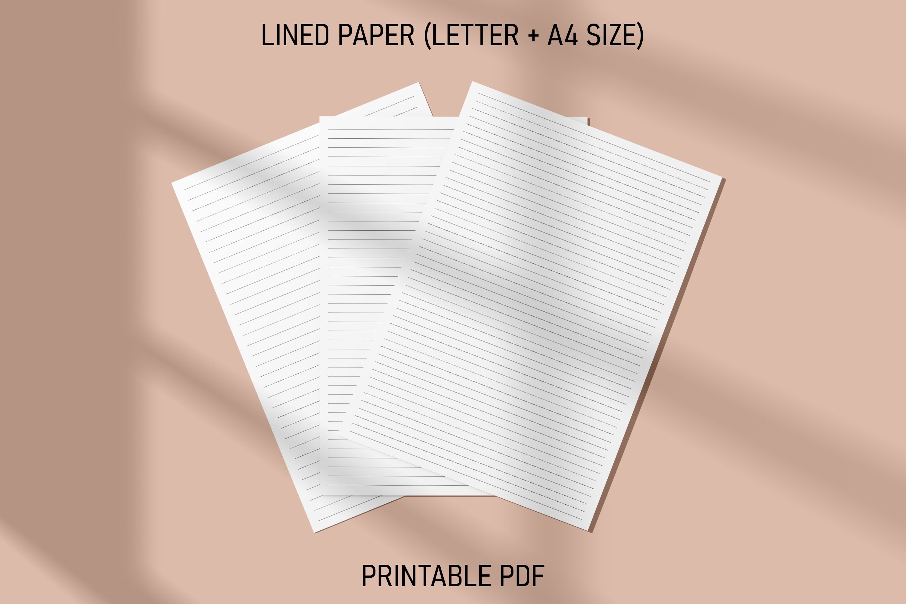 Lined Paper - Printable PDF - A4 / Letter - 9 Variations - KDP Interior ...