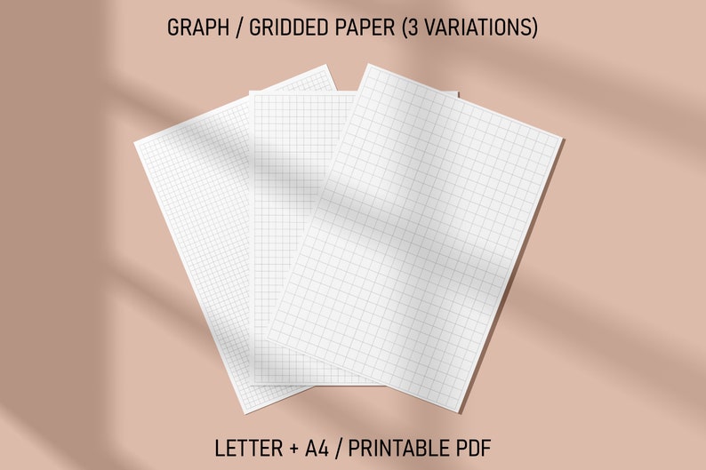 Graph / Gridded Paper - 3 Scales - Printable PDF - A4 / Letter - KDP ...