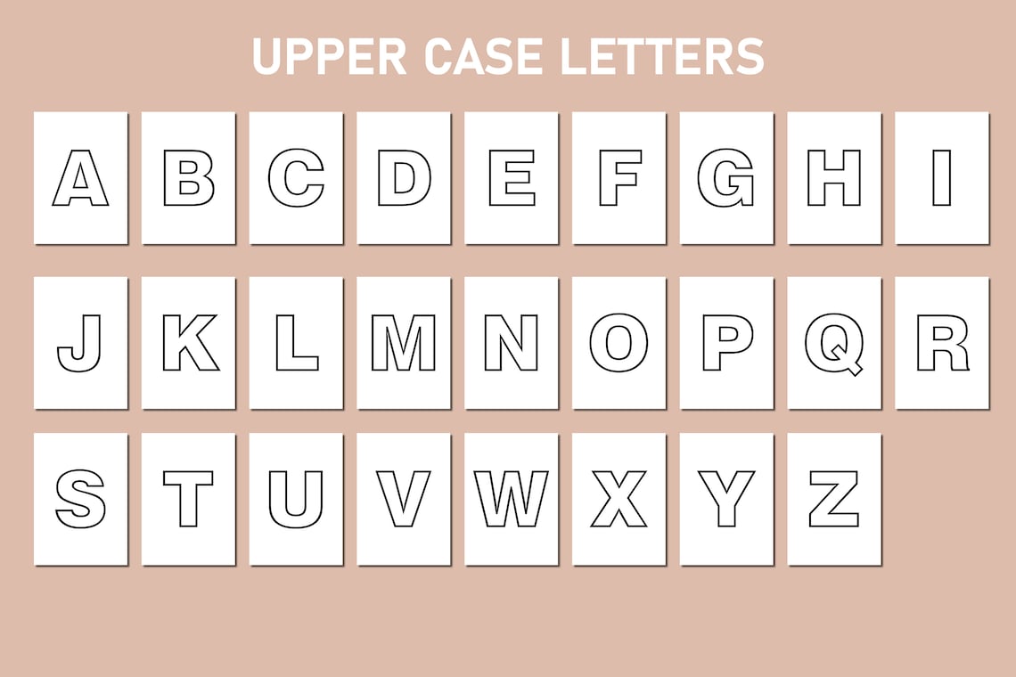 Alphabet - Upper Case Letters - Printable PDF - A4 / Letter - Etsy