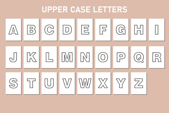 Alphabet Upper Case Letters Printable PDF A4 Letter Etsy